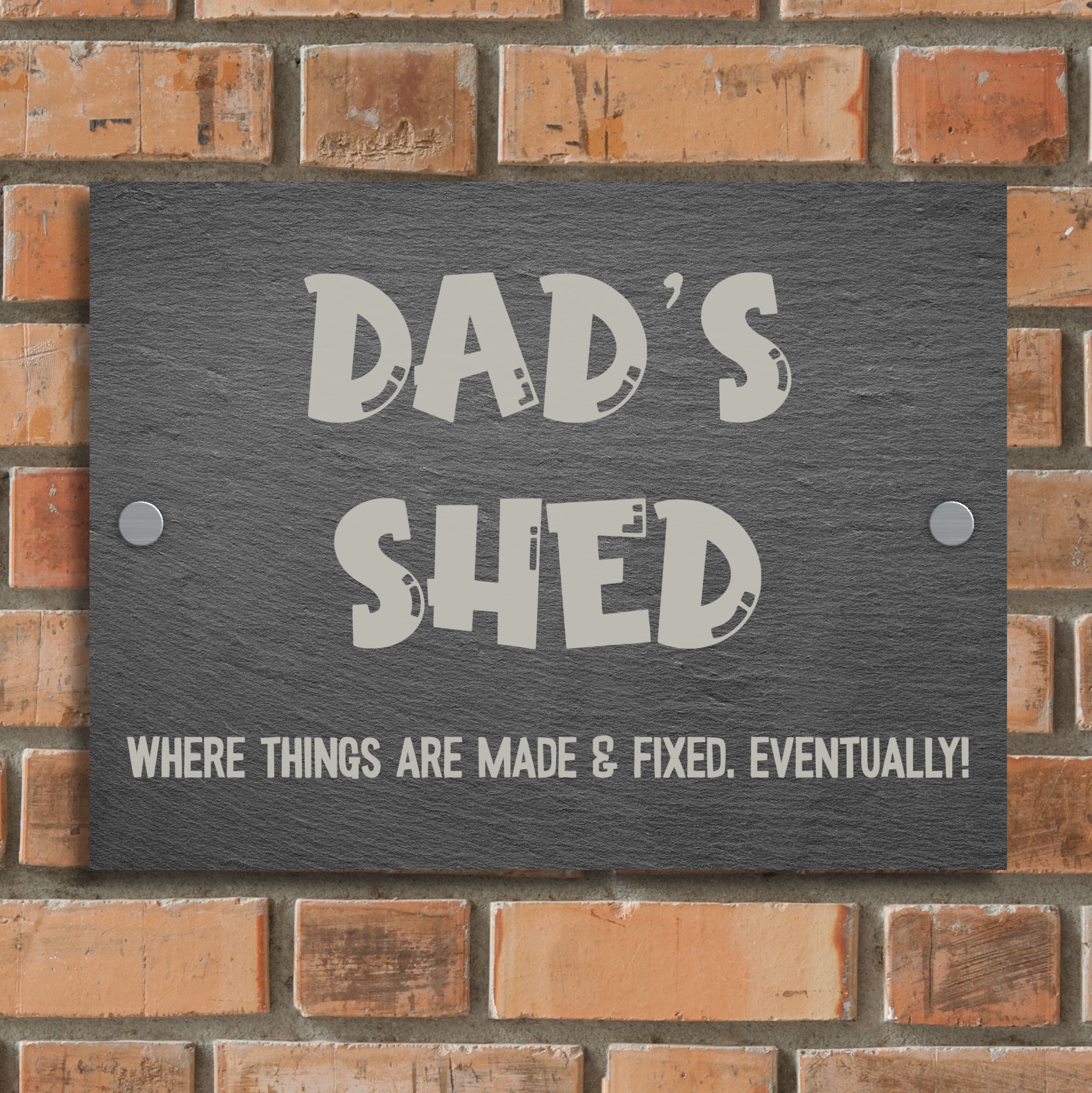 Dads Shed Rectangle Slate Sign – Unique Street